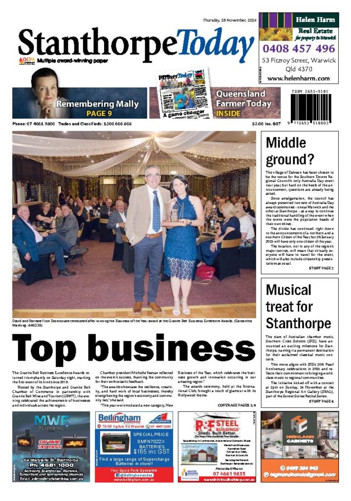 Stanthorpe Today - 28th November 2024 | Stanthorpe Today